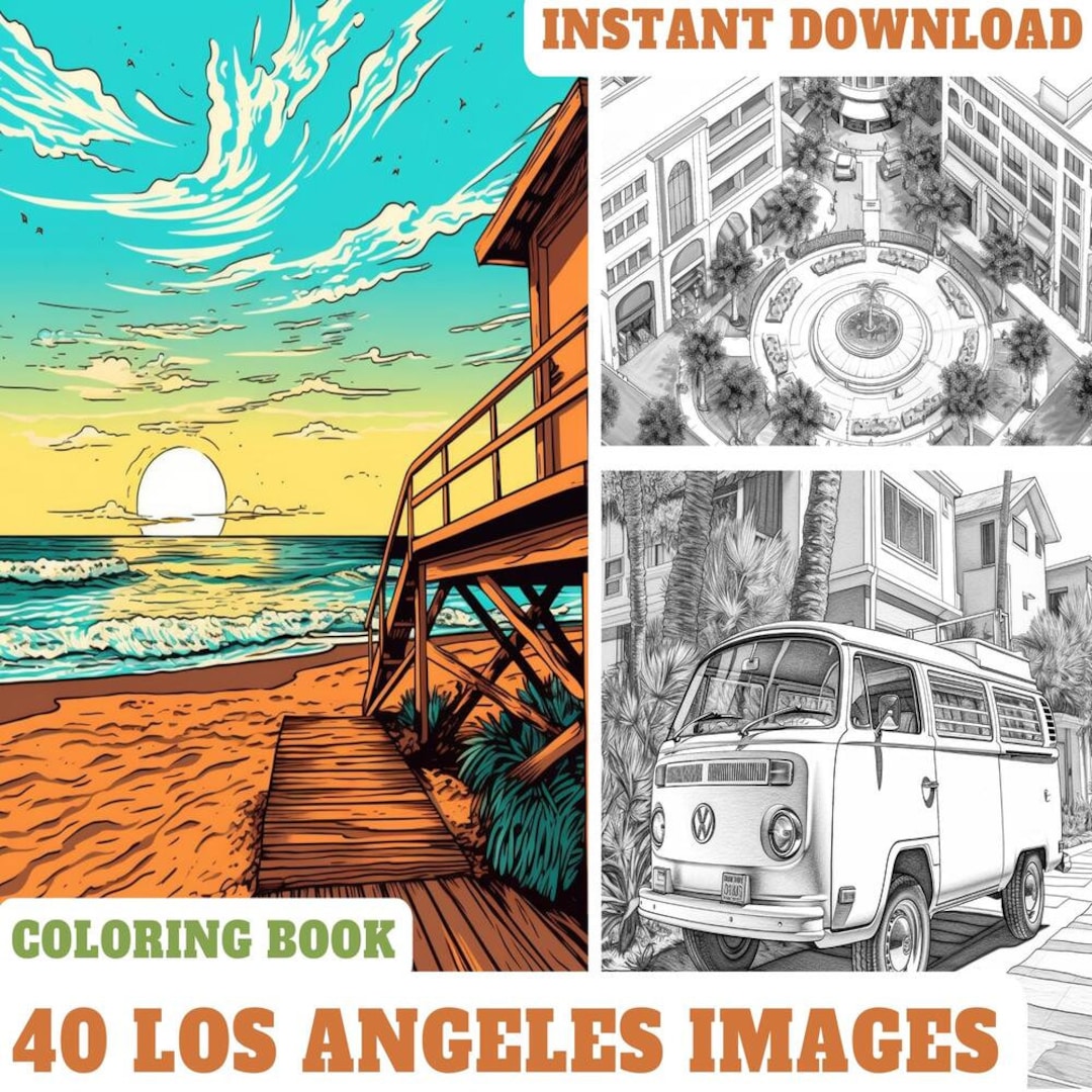 40 Los Angeles Coloring Pages - Coloring Book, Printable PDF File ...