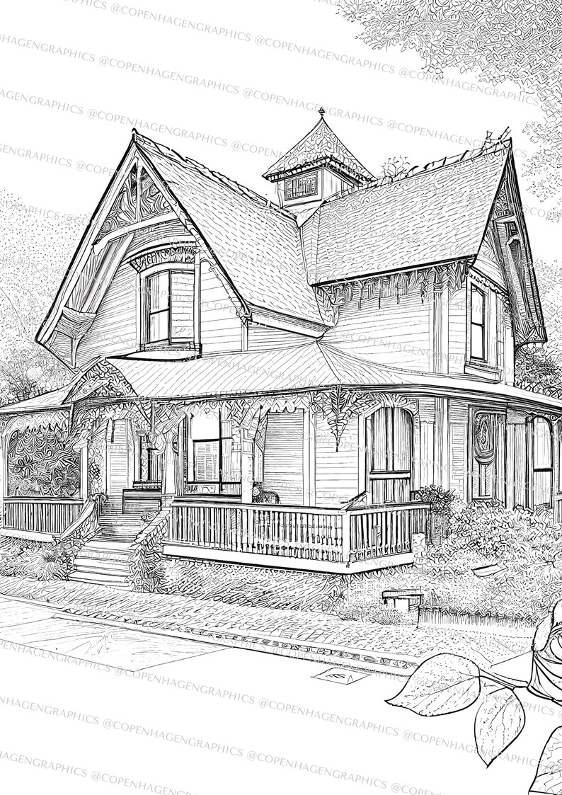 Coloring Book 30 Houses Adult Coloring Book coloring Book Pdf coloring ...