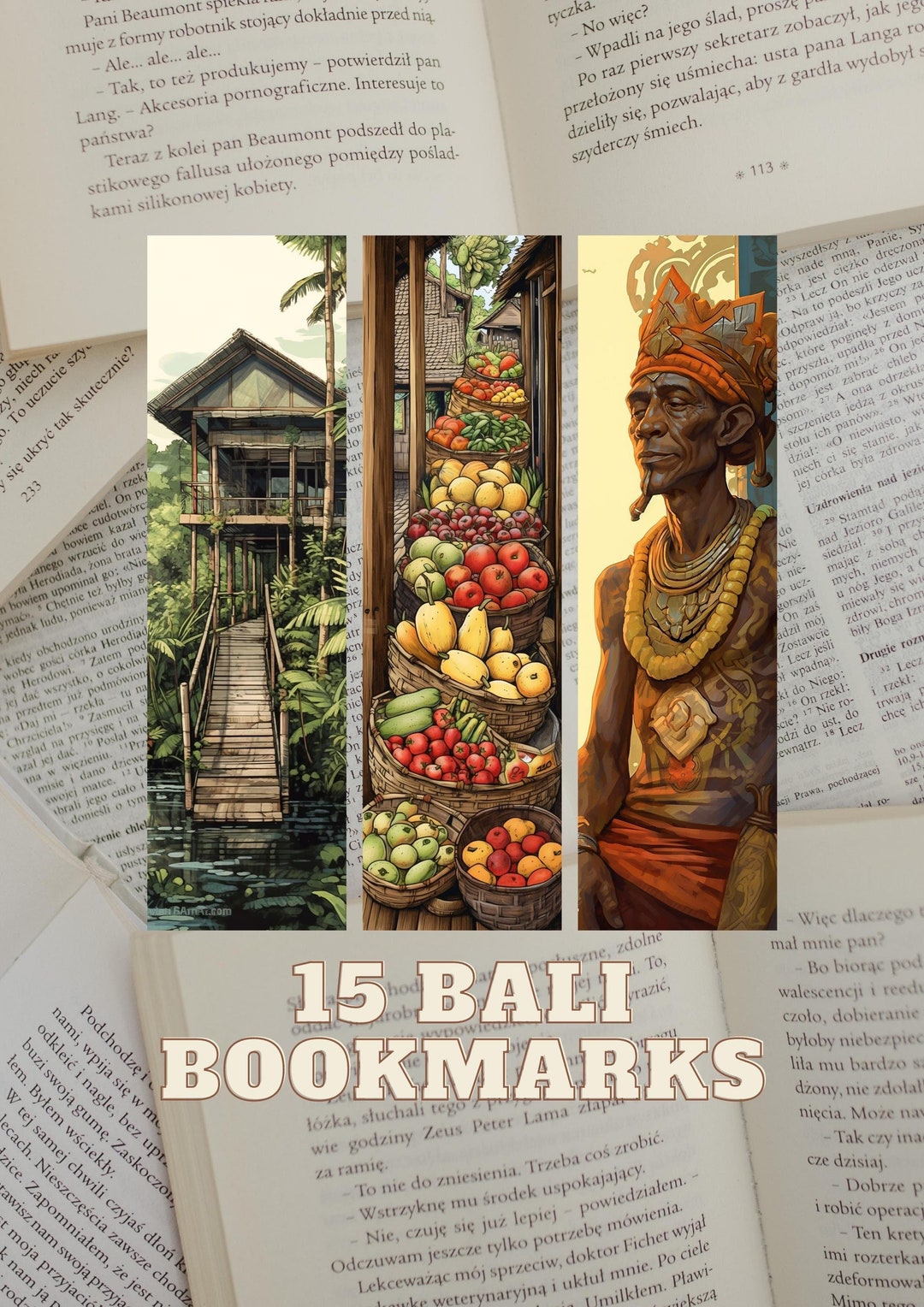 15 Bali Bookmarks Marque Page, Instant Download, Bookmark Bundle, Cute ...