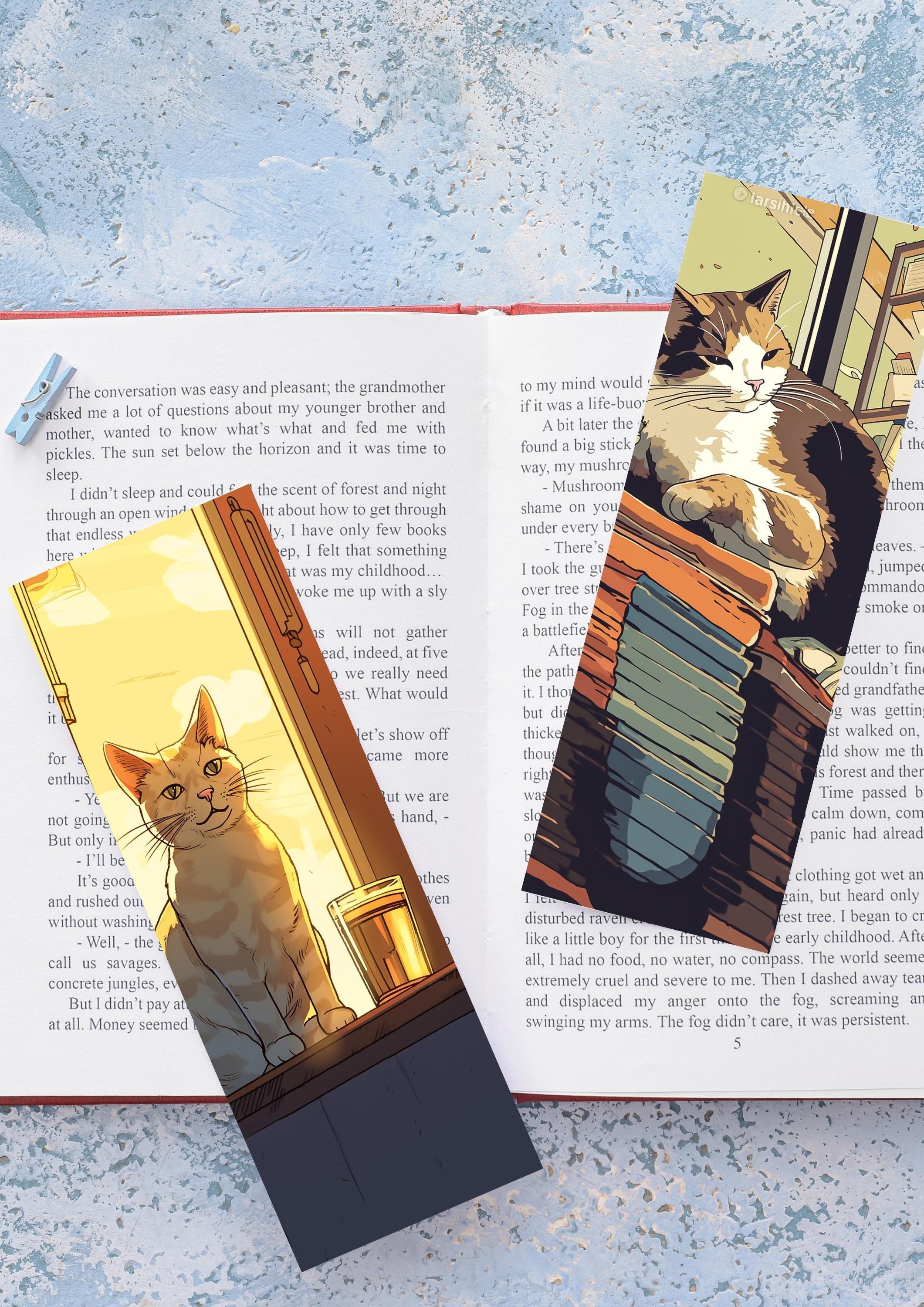 15 Cat Bookmarks Marque Page, Instant Download, Bookmark Bundle, Cute ...