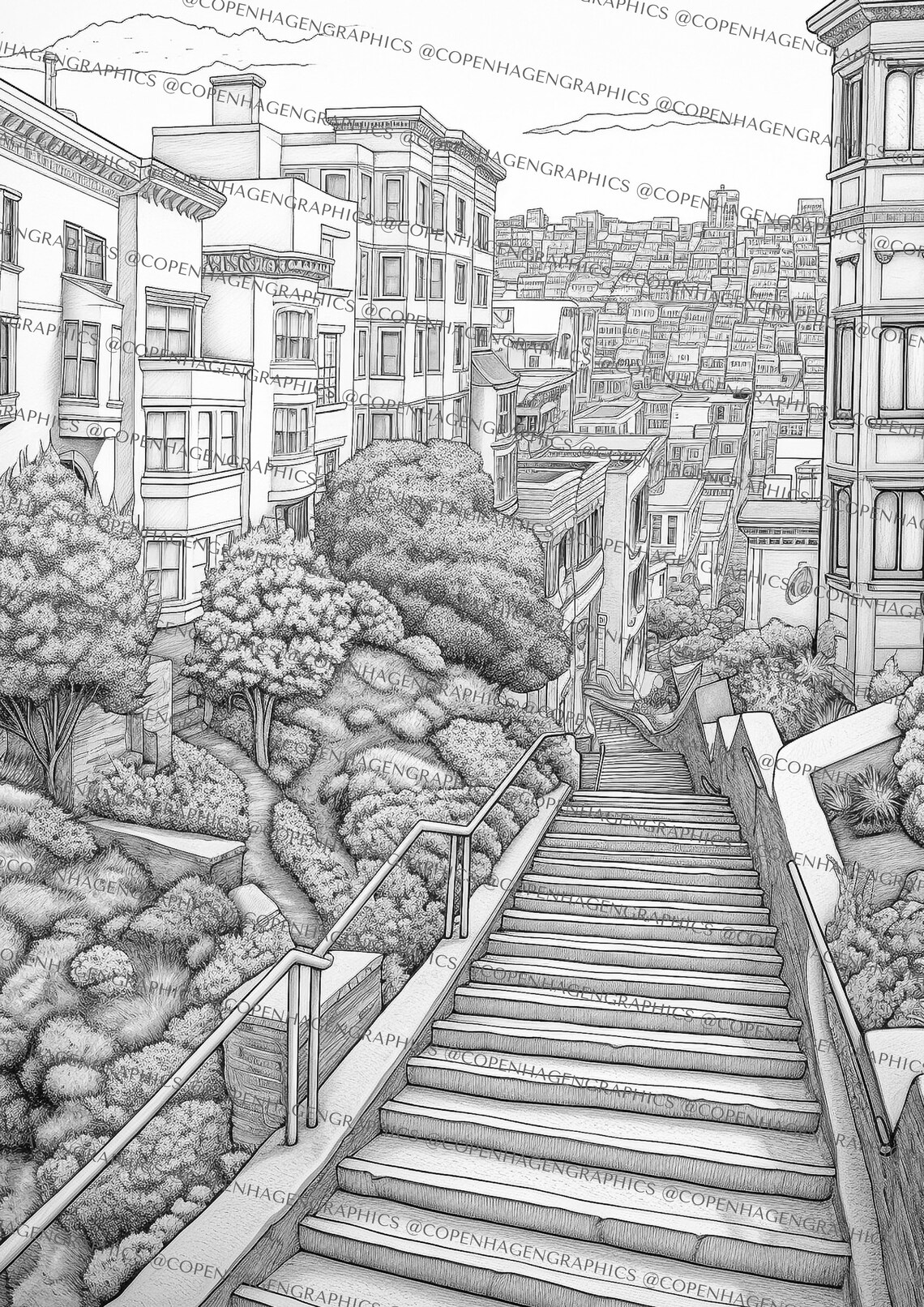 40 Los Angeles Coloring Pages Coloring Book, Printable PDF File, Stoner ...