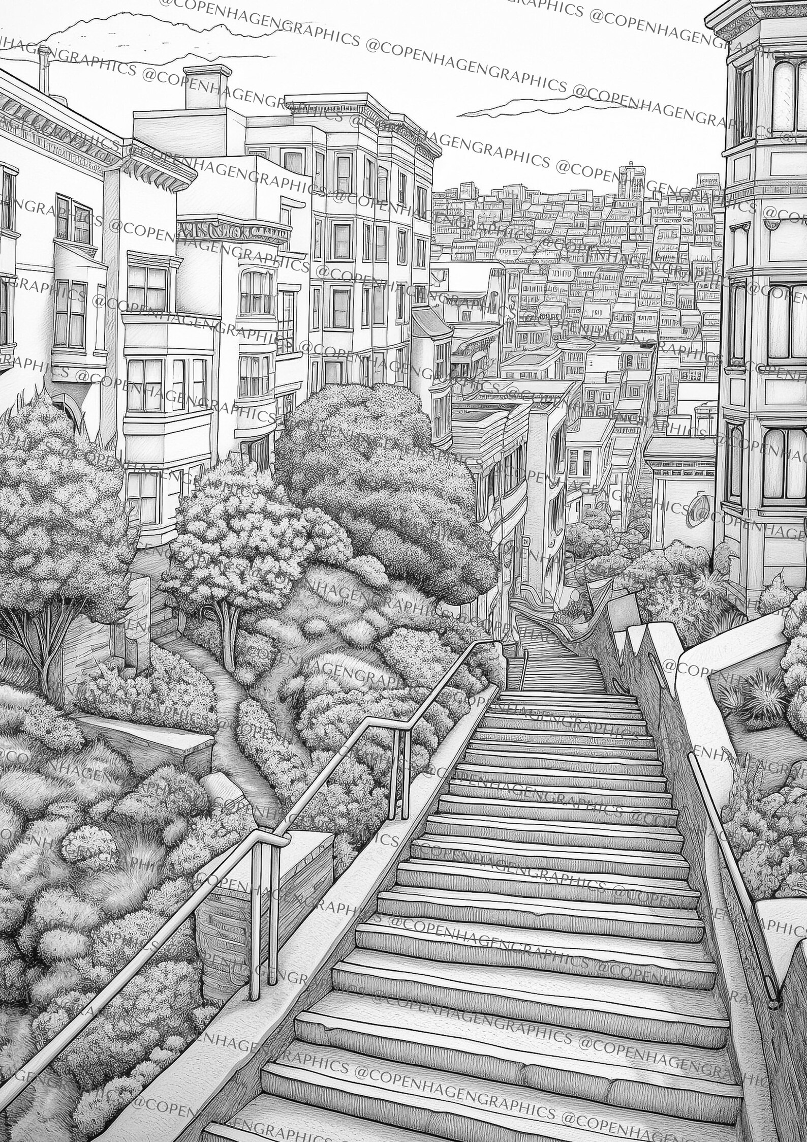 40 Los Angeles Coloring Pages Coloring Book, Printable PDF File, Stoner ...