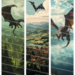 15 Dragon Bookmarks - Marque Page, Instant Download, Bookmark Bundle ...