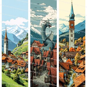 15 Fantasy Bookmarks Marque Page, Instant Download, Bookmark Bundle ...