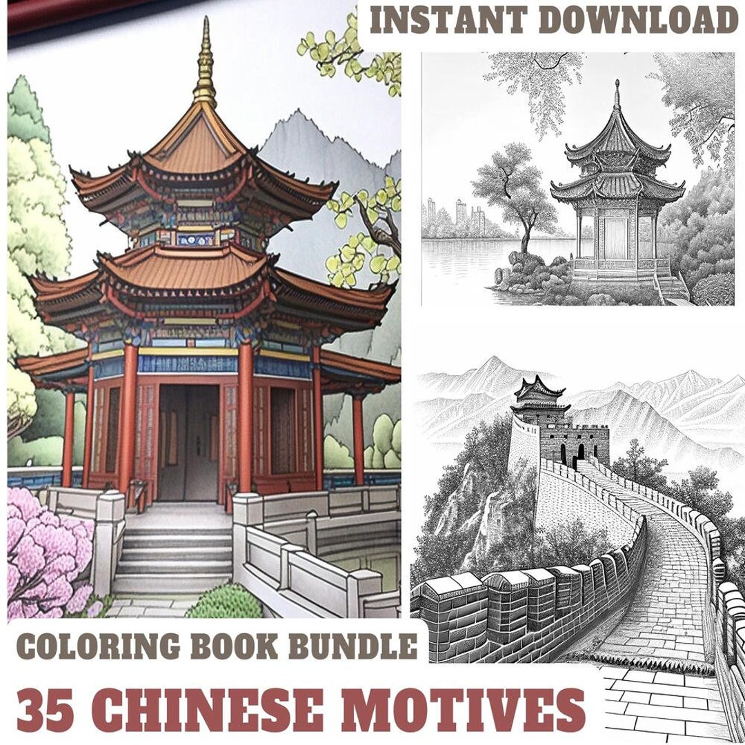 Chinese Coloring Book | 35 Pics | coloring Book Pdf | coloring Pages ...