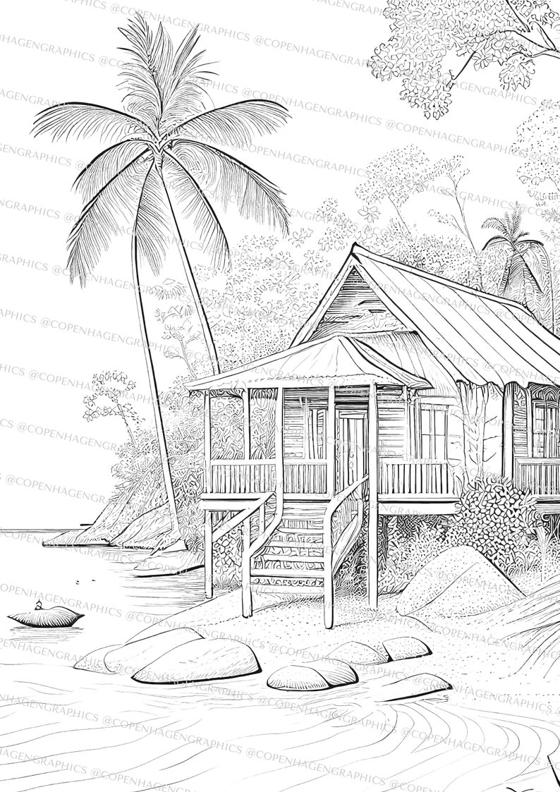 Coloring Book 18 Dreamy Cabins Adult Coloring Book coloring Book Pdf ...