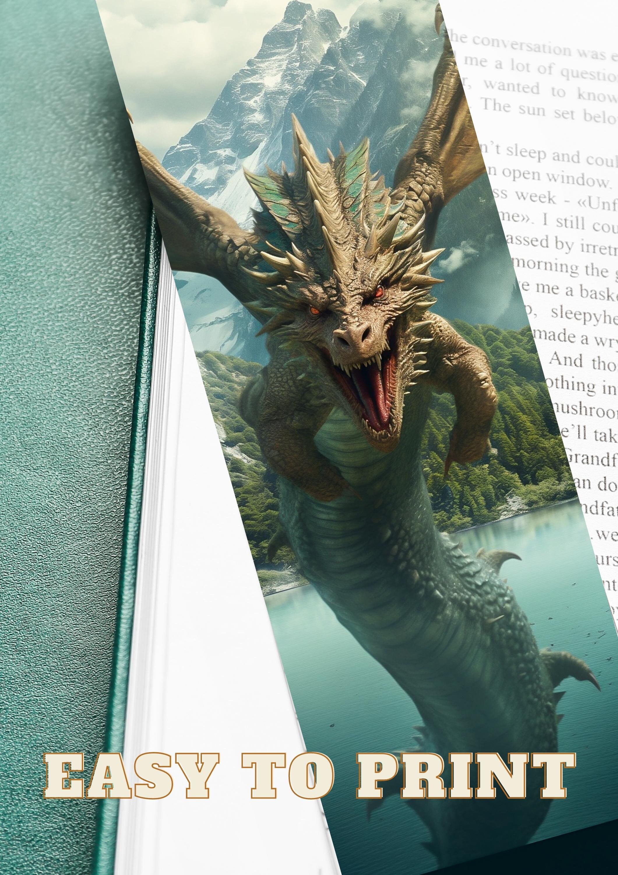 15 Dragon Bookmarks Marque Page, Instant Download, Bookmark Bundle ...