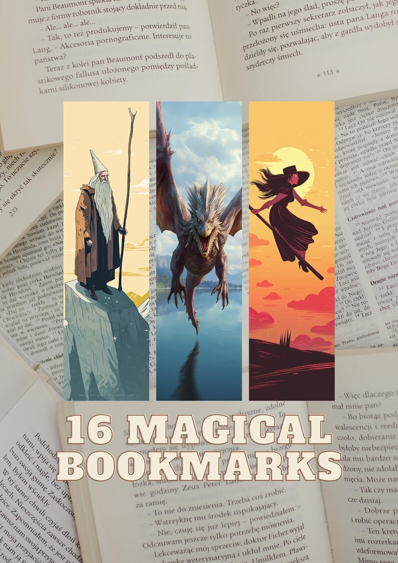 16 Magical Bookmarks Marque Page, Instant Download, Bookmark Bundle ...