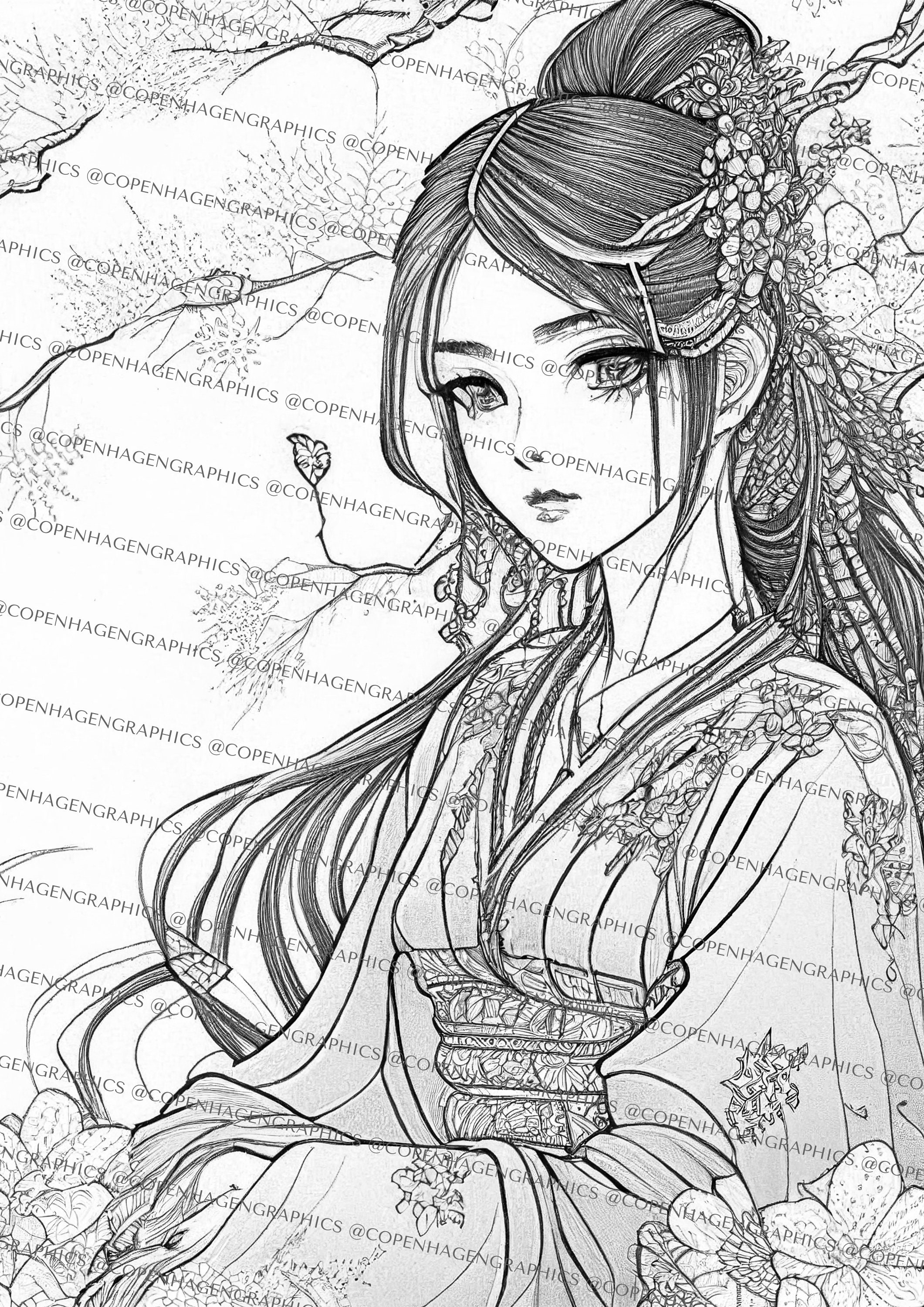 Chinese Coloring Book 36 Anime Coloring Pages coloring - Etsy
