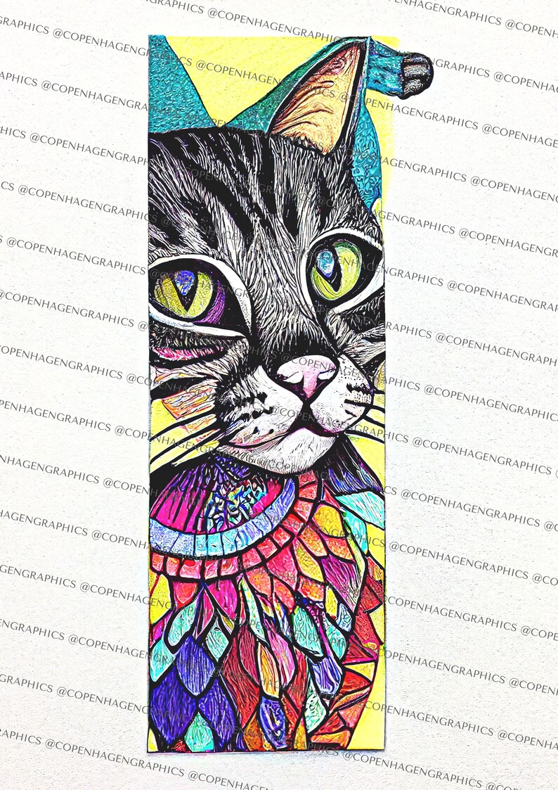 Cat Bookmark Marque Page 15 Cat Bookmarks instant Download Cute ...