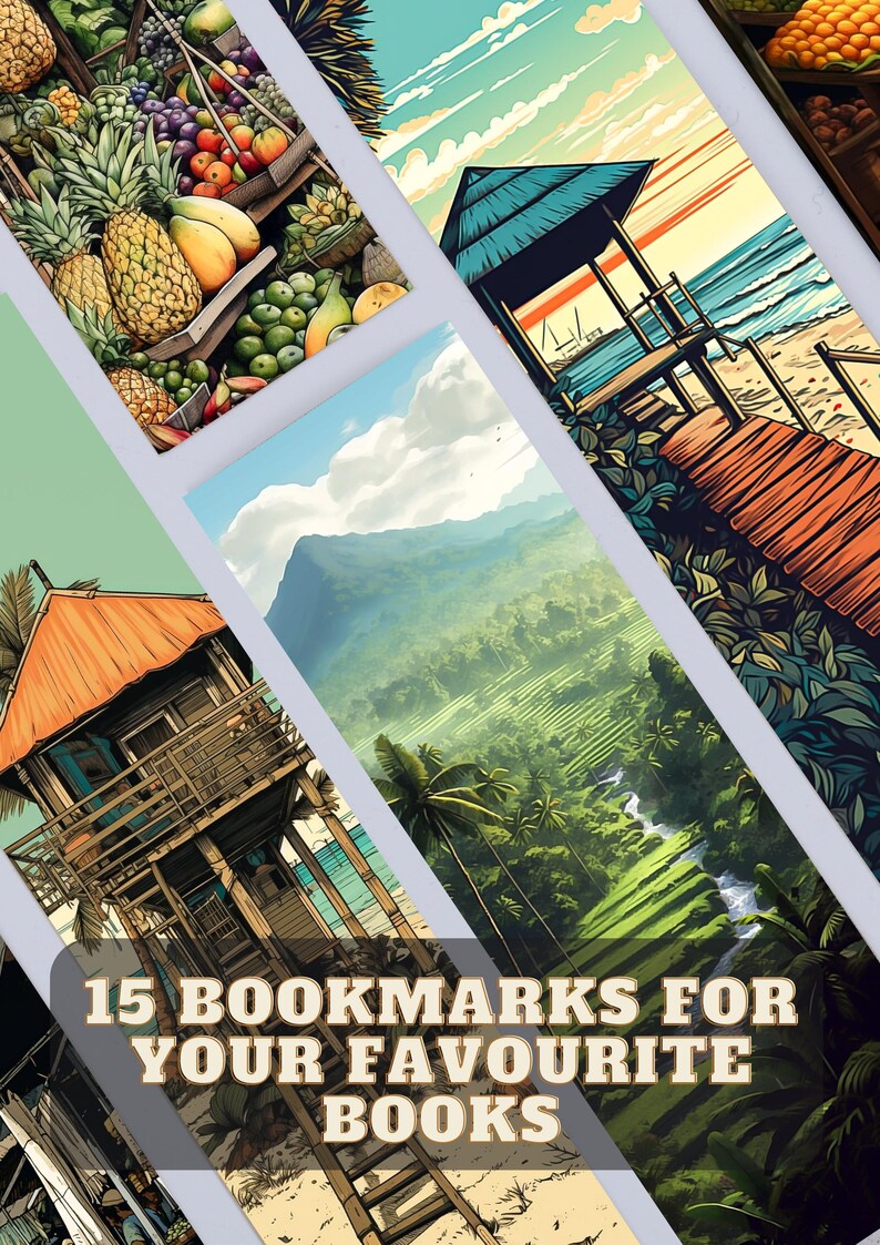 15 Bali Bookmarks Marque Page, Instant Download, Bookmark Bundle, Cute ...