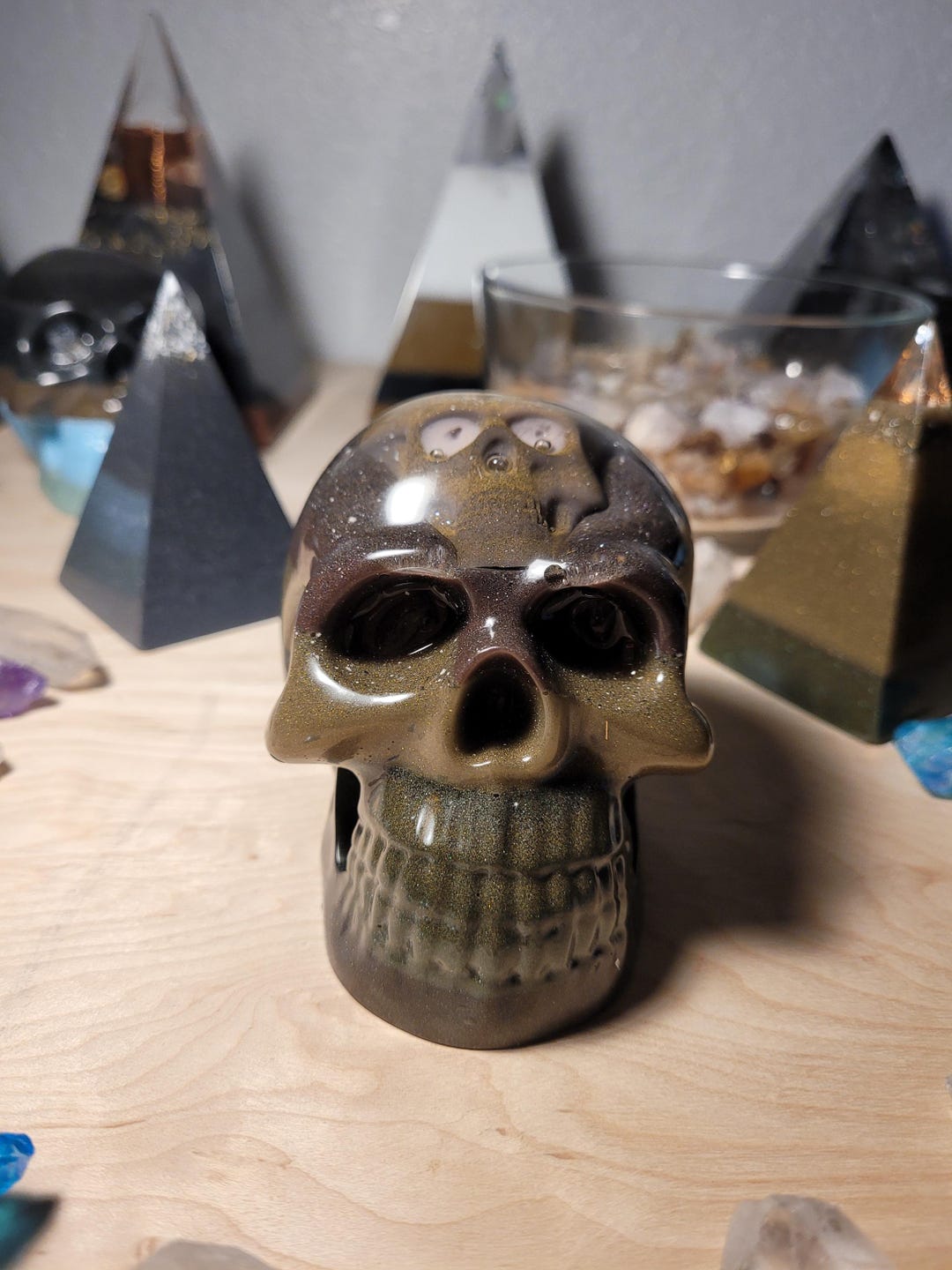 Large Sized Orgonite Crystal Skull Protector - Etsy