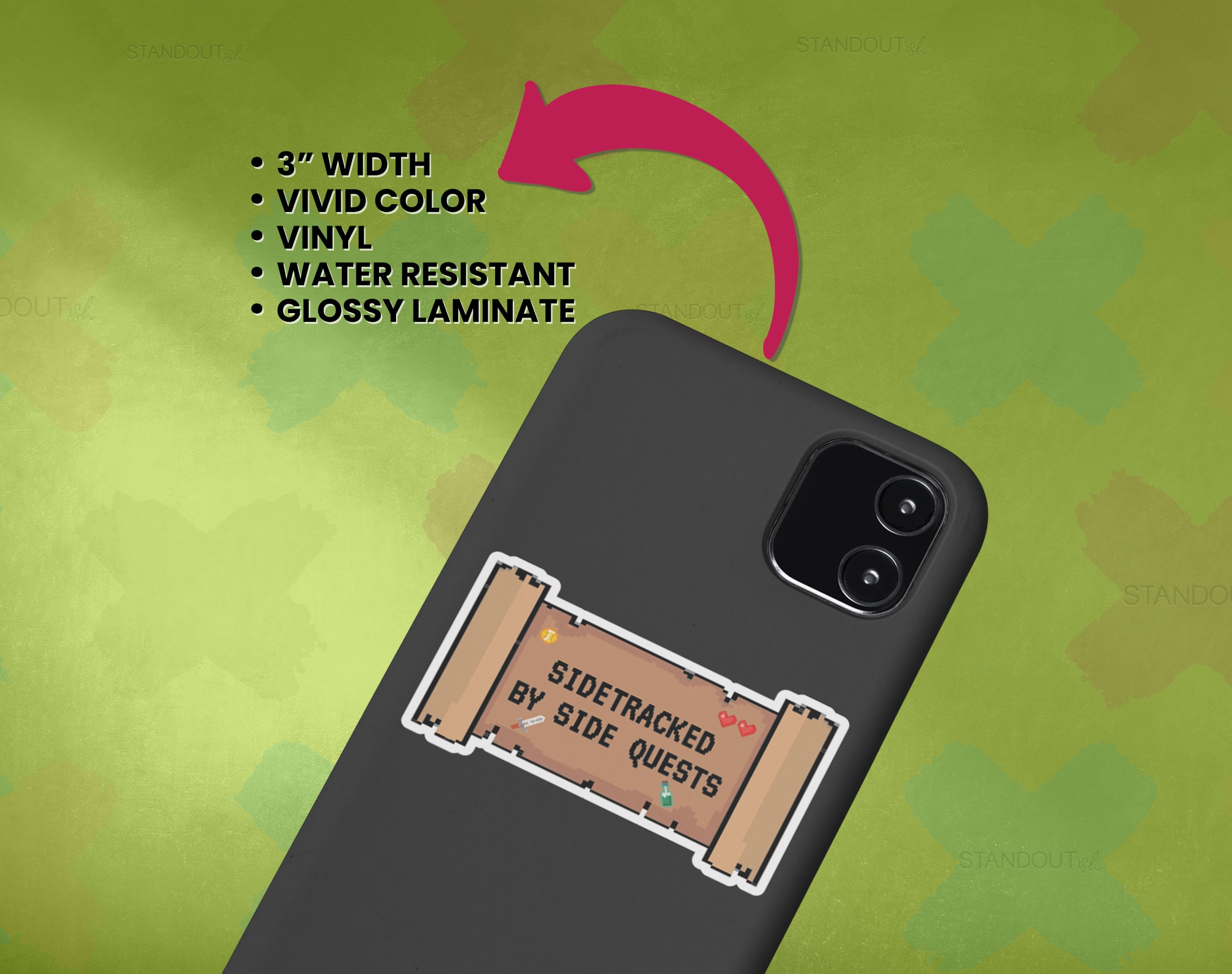 Sidetracked by Side Quests Funny Sticker for Gamers | Procrastinator ...