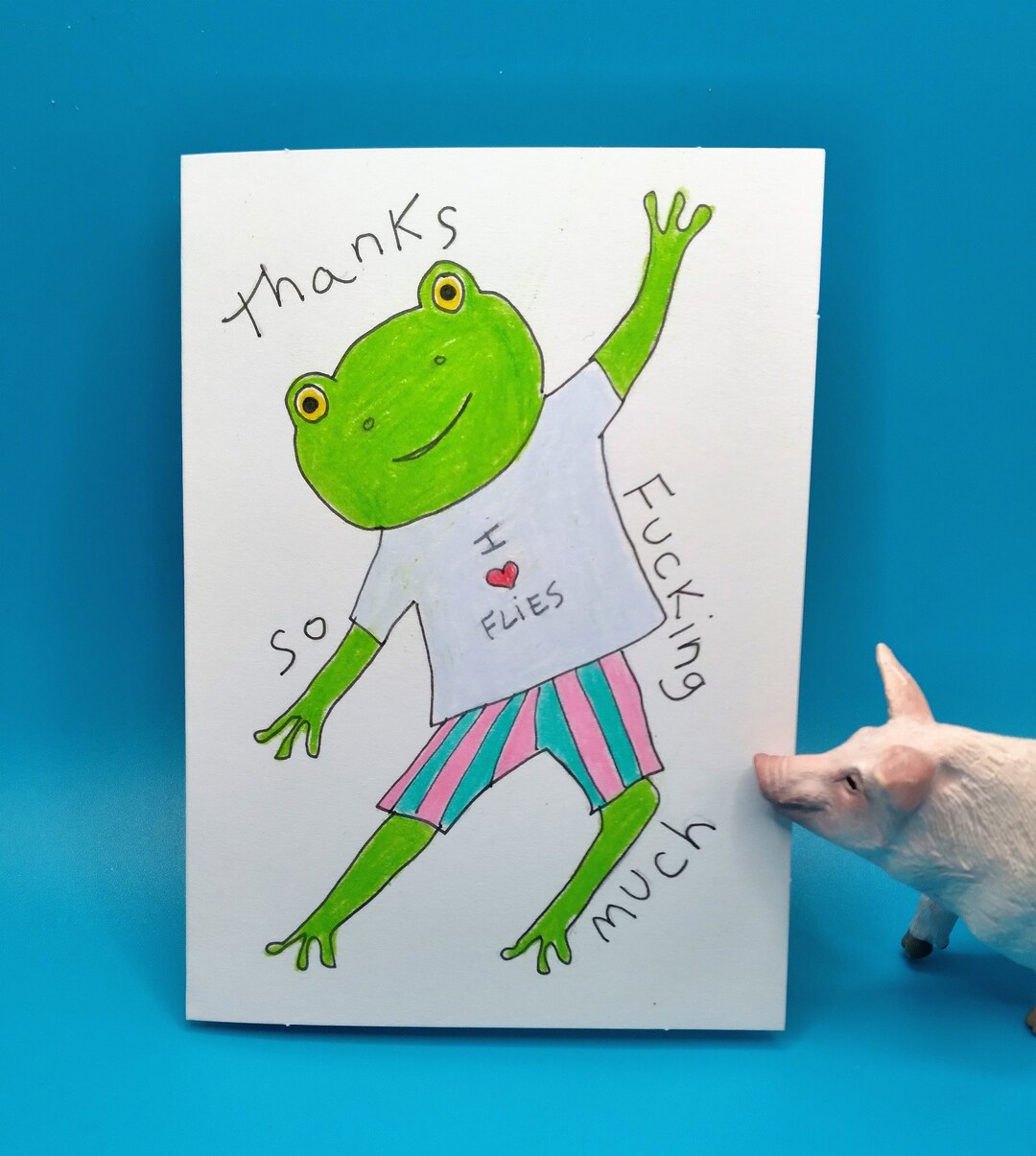 Funny Thank You Card, Thank You Card, Frog Card, Cute Thank You Card ...