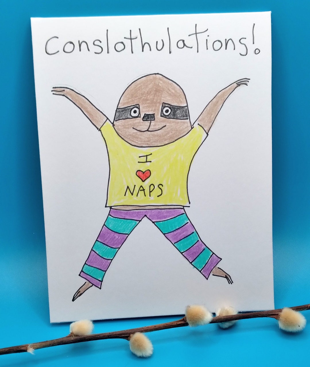 Congratulations Card, Cute Congrats Card, Sloth Congratulations Card - Etsy