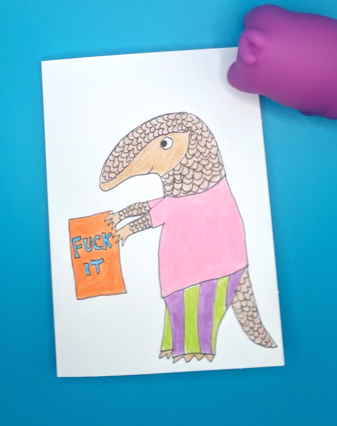 Pangolin Card, Fuck It Card, Weird Card, Any Occasion Card - Etsy
