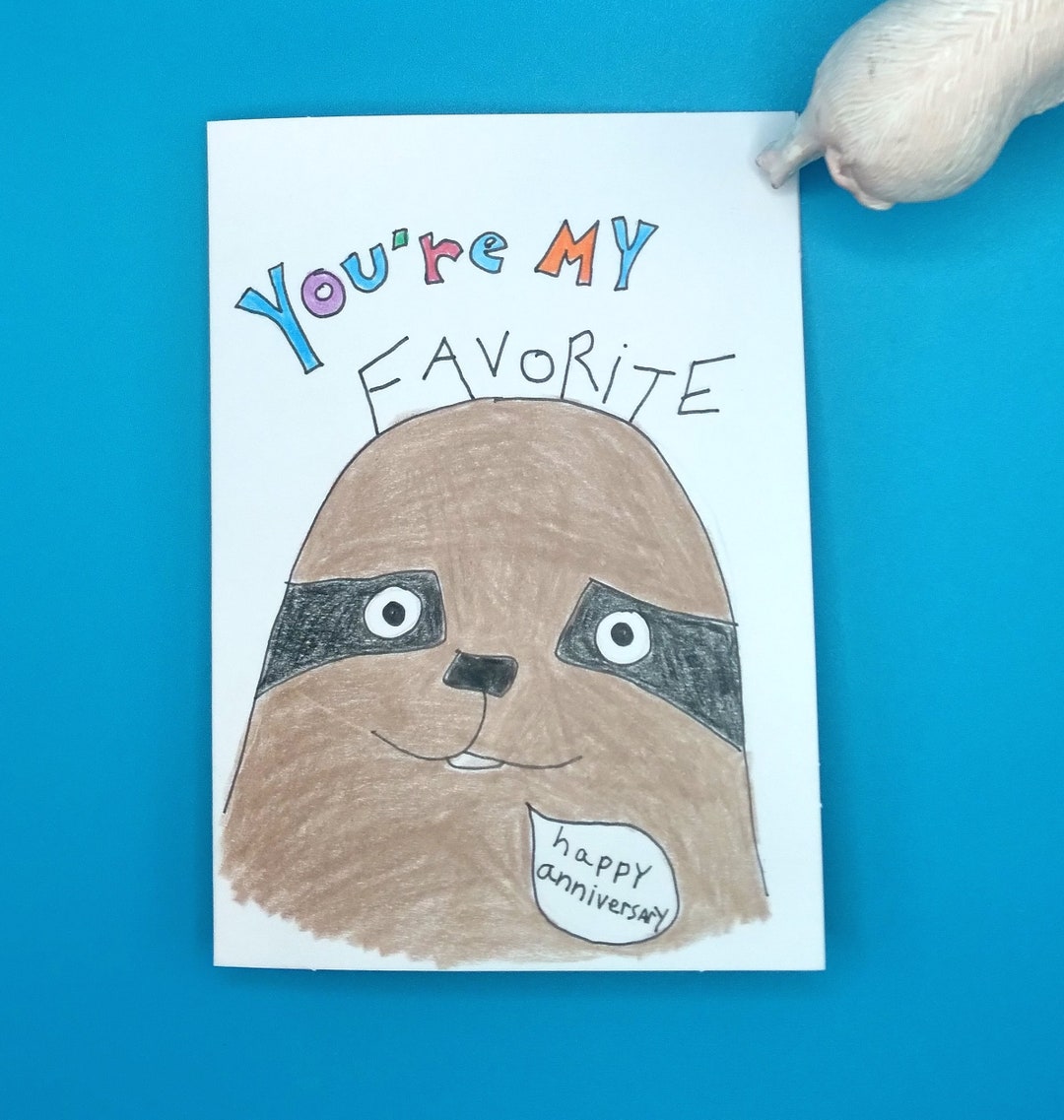 Funny Anniversary Card, Anniversary Card, Sloth Card, Small Blank Card ...
