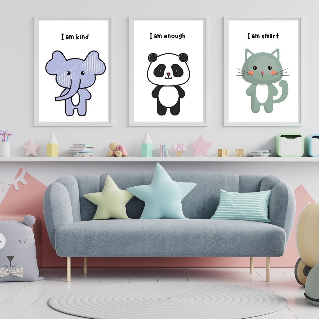 Kids AFFIRMATION POSTERS 5 PACK English or Swedish Motivational ...