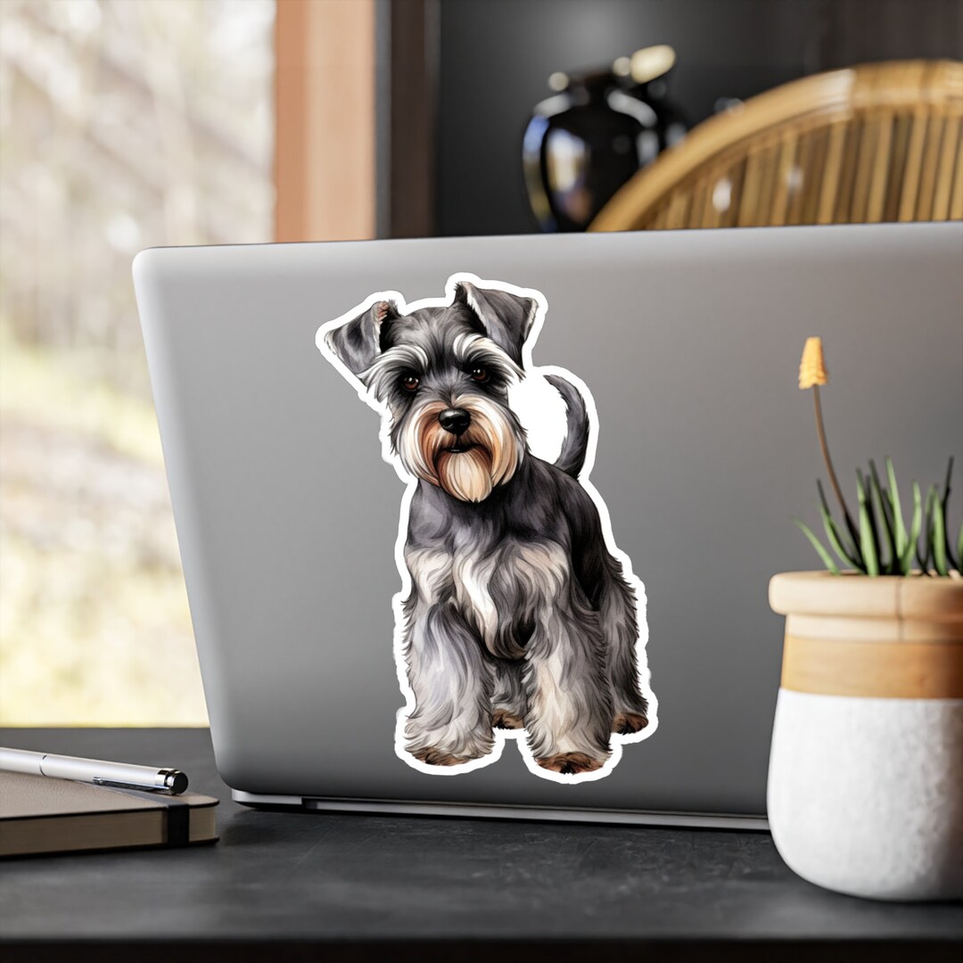 Miniature Schnauzer Dog Decal Sticker, Journal Notebook Laptop Planner ...