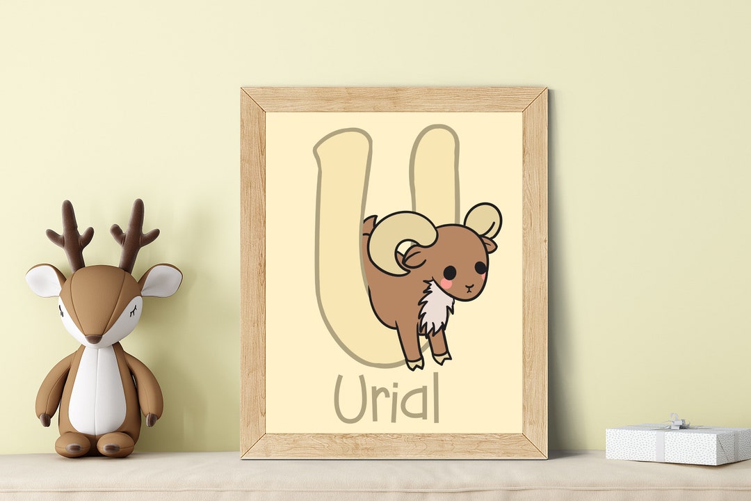 Letter U, Cute Nursery, Alphabet Custom Name, Animals, Safari, Digital ...