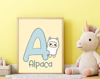 Animal Alphabet Art Print - Etsy