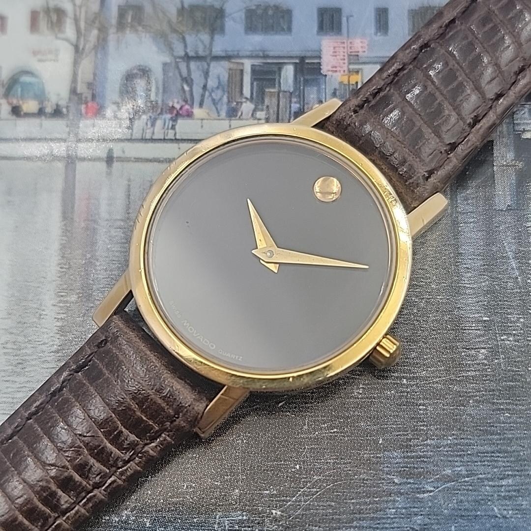 Ladies Movado Wristwatch Black Dial New Band & Battery,25mm Fits up to ...