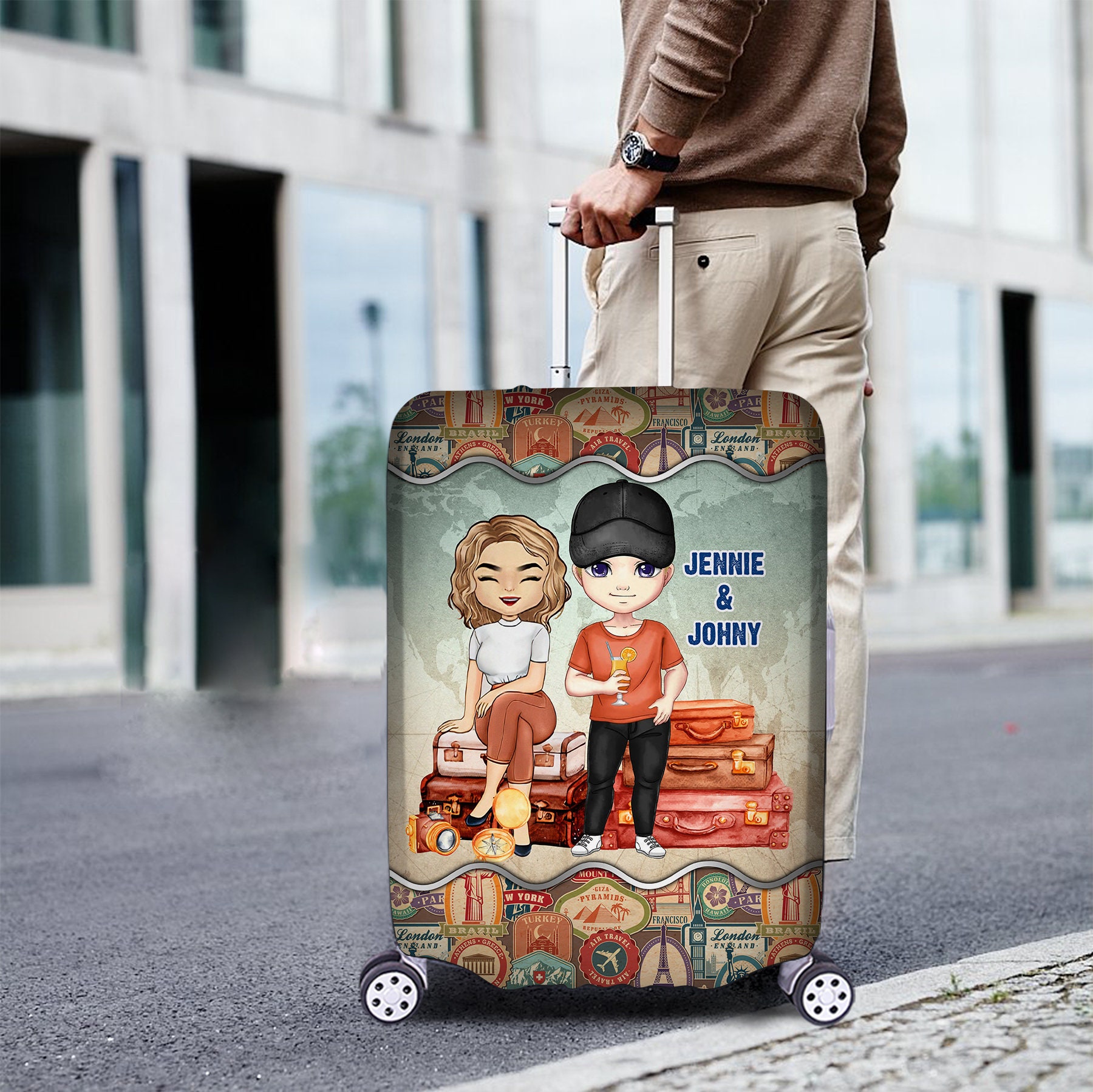 Personalized Husband and Wife Travel Partners for Life Luggage Cover ...