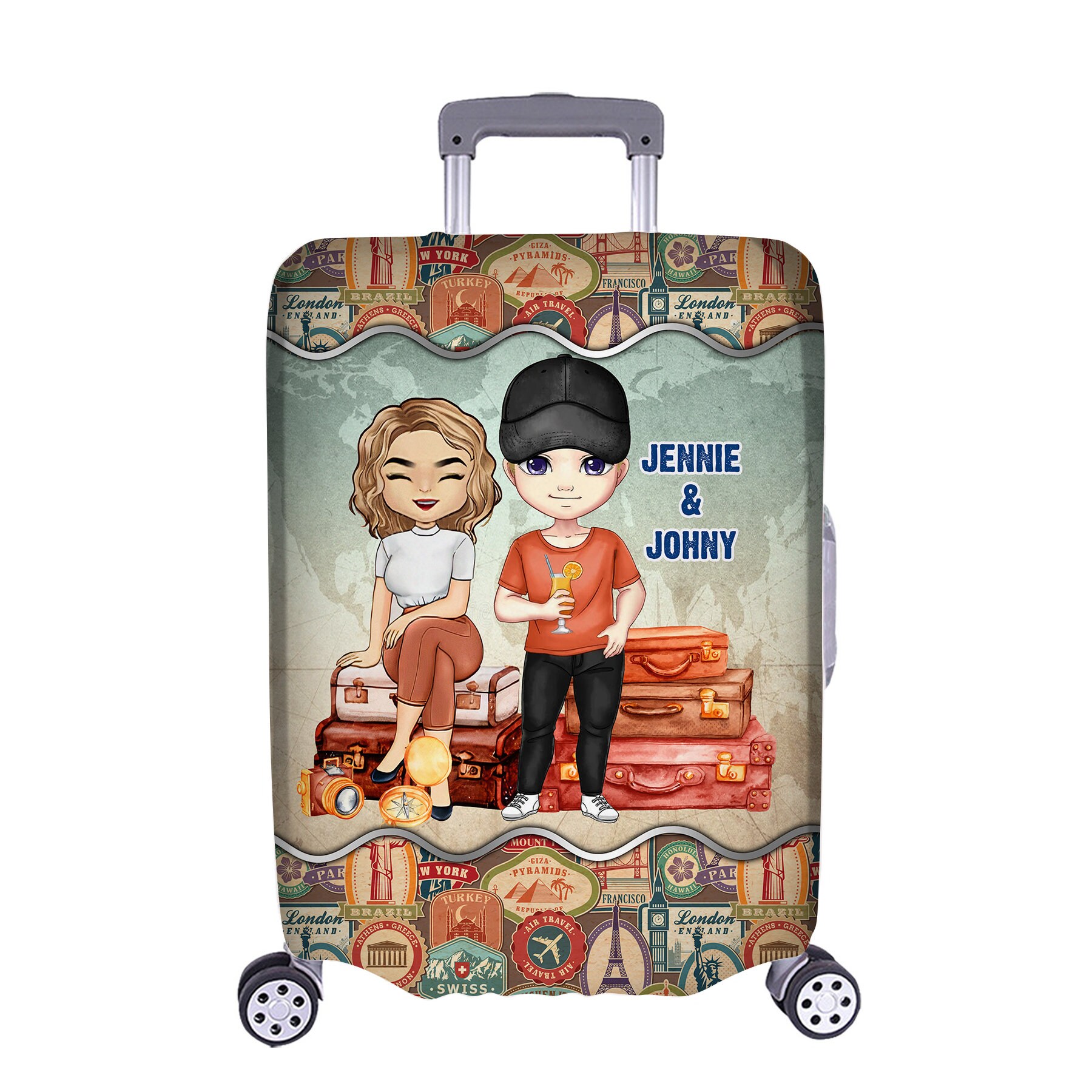 Personalized Husband and Wife Travel Partners for Life Luggage Cover ...