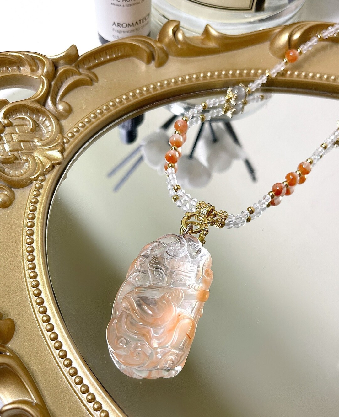 Natural High Grade Red Rabbit Hair Rutilated Quartz Necklace, Detailed ...