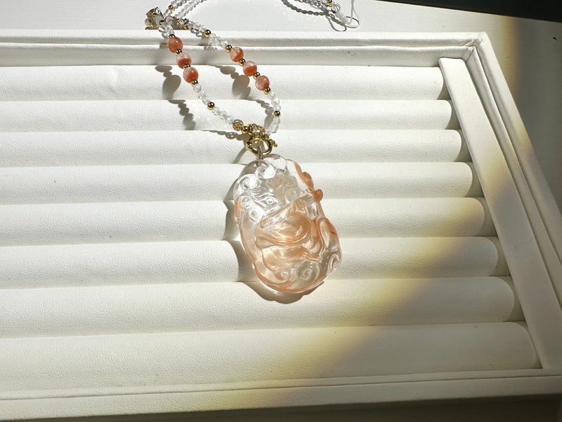 Natural High Grade Red Rabbit Hair Rutilated Quartz Necklace, Detailed ...