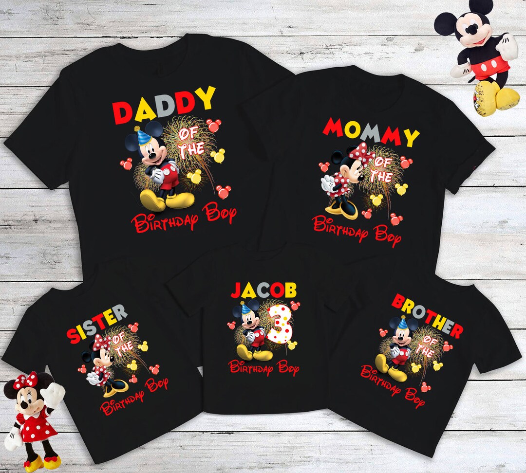 Personalized Mickey Mouse Birthday Shirt, Mickey Mouse Boy's Shirt ...