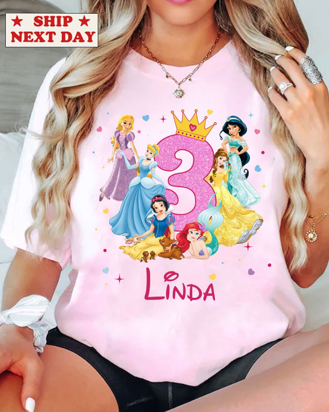 Custom Disney Princess Birthday Tshirt Personalized Disney Princess Shirt Disney Shirt Birthday ...