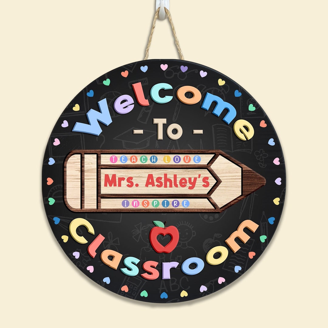 Personalized Welcome Teacher Classroom Wood Sign Teacher - Etsy
