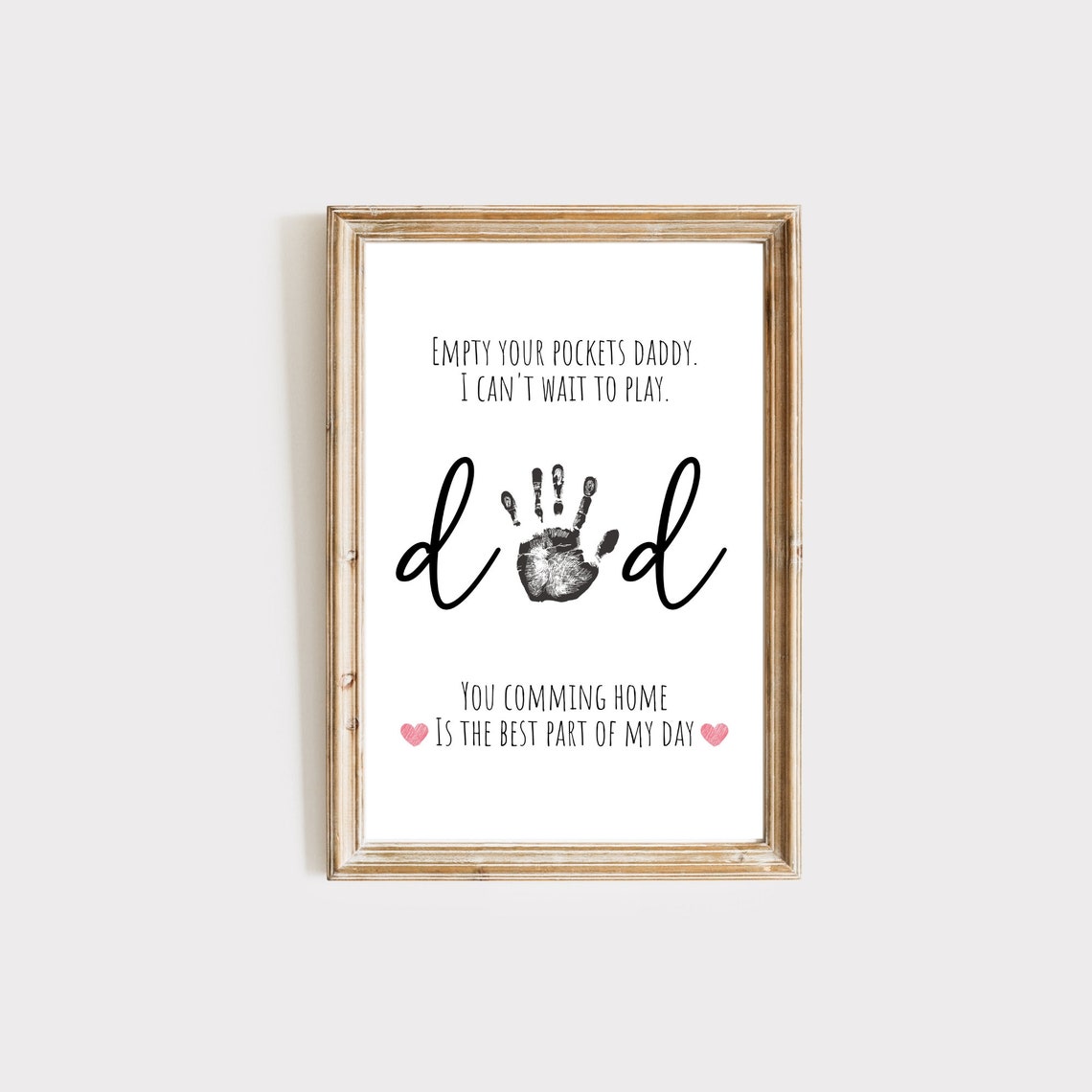 Dad Handprint Footprint Art Craft, Father's Day Gift for Dad, DIY Baby ...