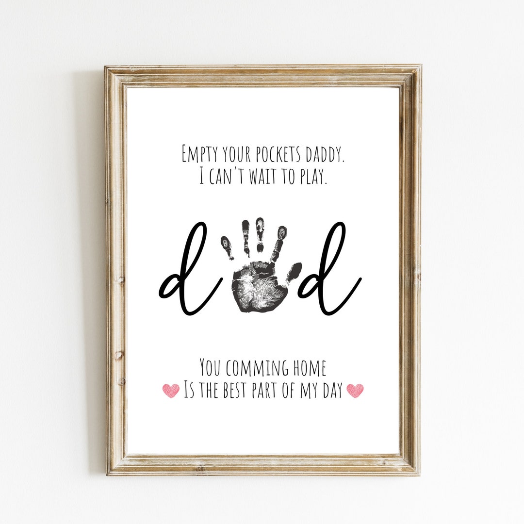 Dad Handprint Footprint Art Craft, Father's Day Gift for Dad, DIY Baby ...