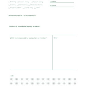 Mindful Leadership - Meeting Planning Documents ( Intention Setting ...