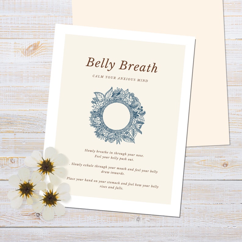 Mindful Breathing Exercise Belly Breath - Etsy