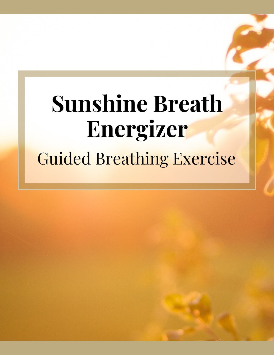 Sunshine Breath Energizer: Guided Breathing Exercise - Etsy