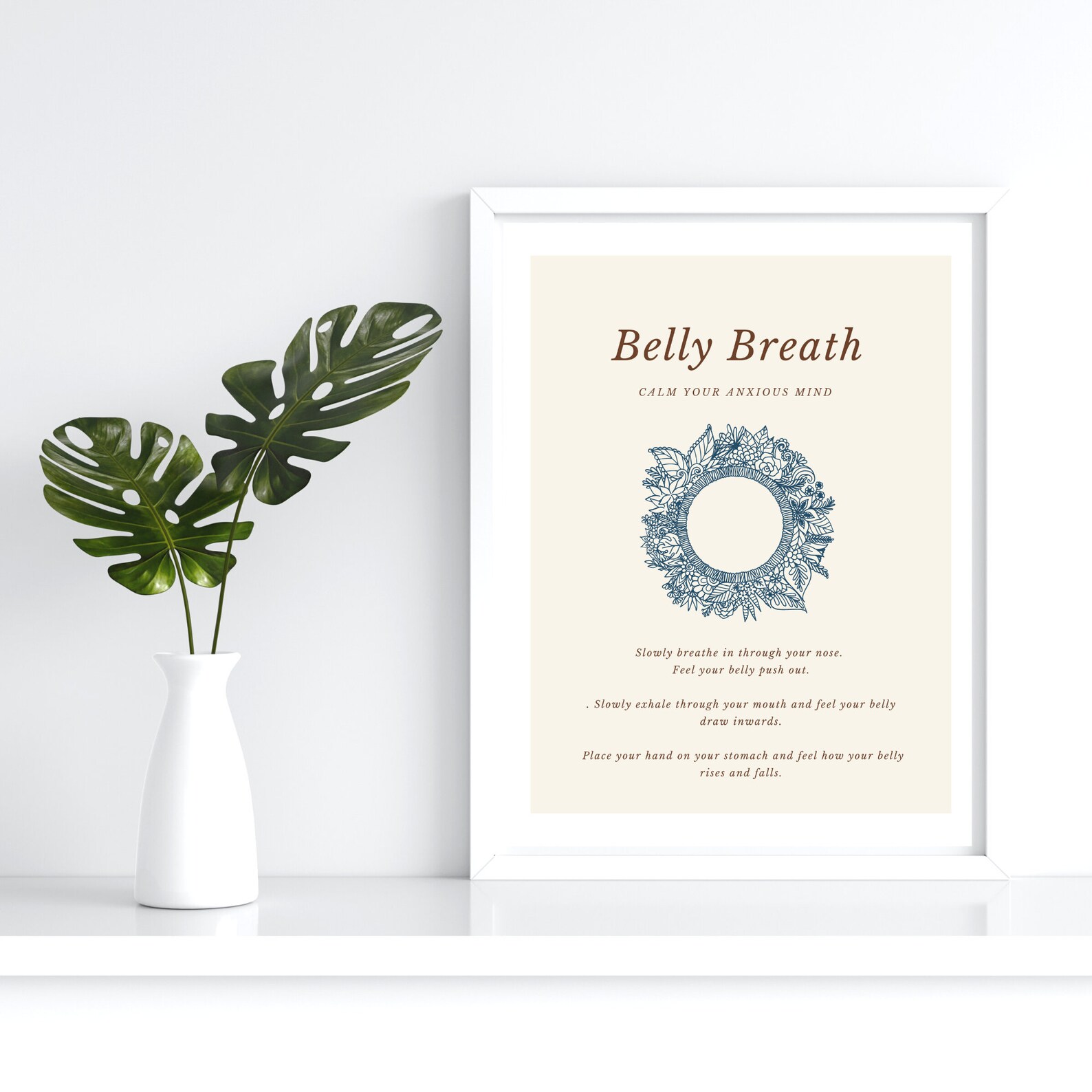 Mindful Breathing Exercise - Belly Breath - Etsy