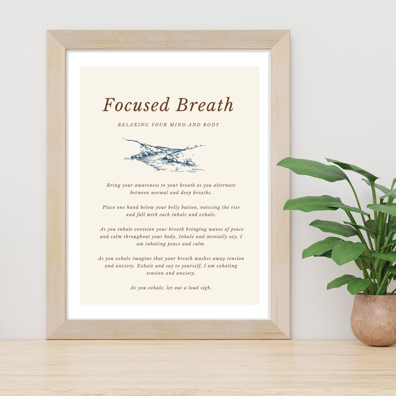 Mindful Breathing Exercise - Focused Breathing - Etsy