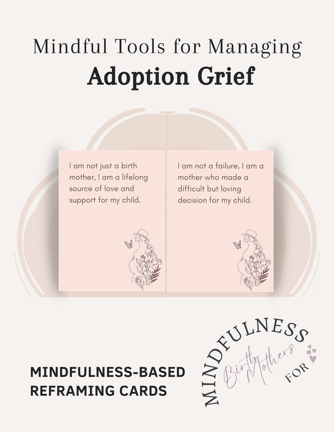 Mindfulness-based Reframing Cards for Adoption Grief, Mindfulness for ...