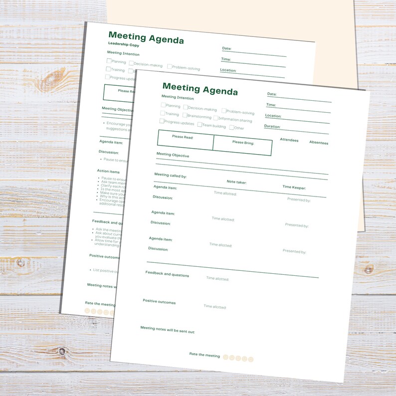 Mindful Leadership - Meeting Planning Documents ( Intention Setting ...