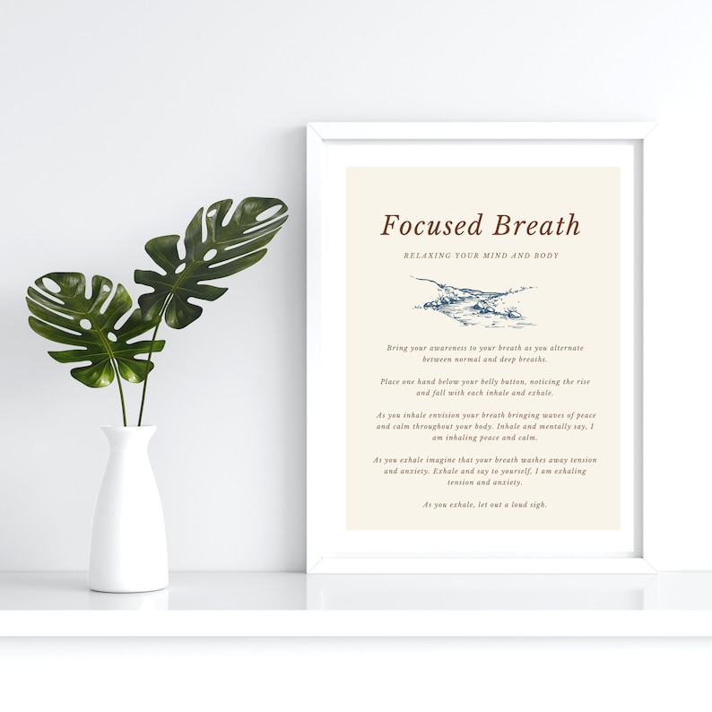Mindful Breathing Exercise - Focused Breathing - Etsy