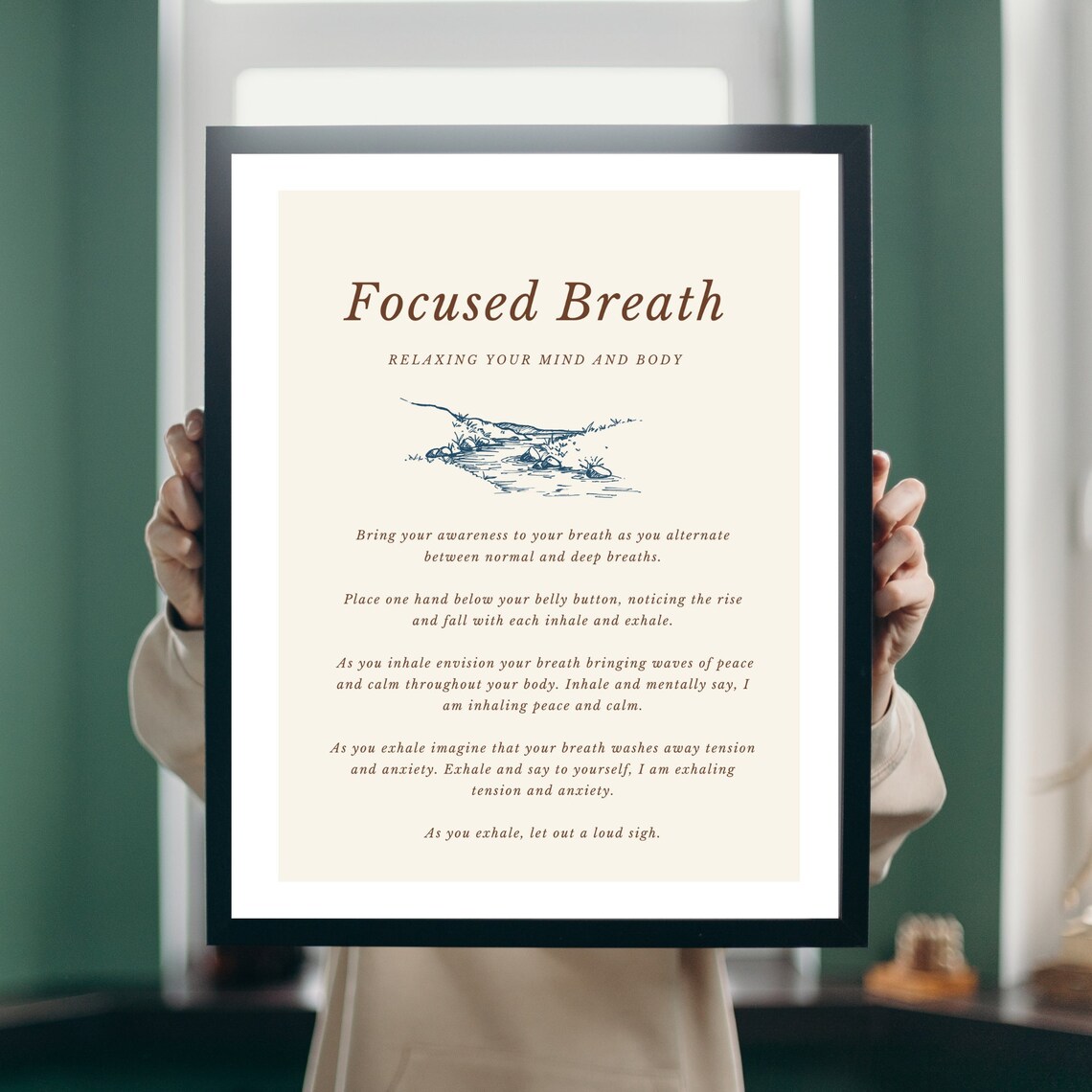 Mindful Breathing Exercise - Focused Breathing - Etsy