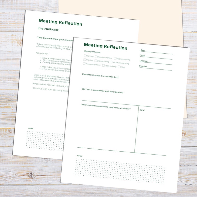 Mindful Leadership - Meeting Planning Documents ( Intention Setting ...