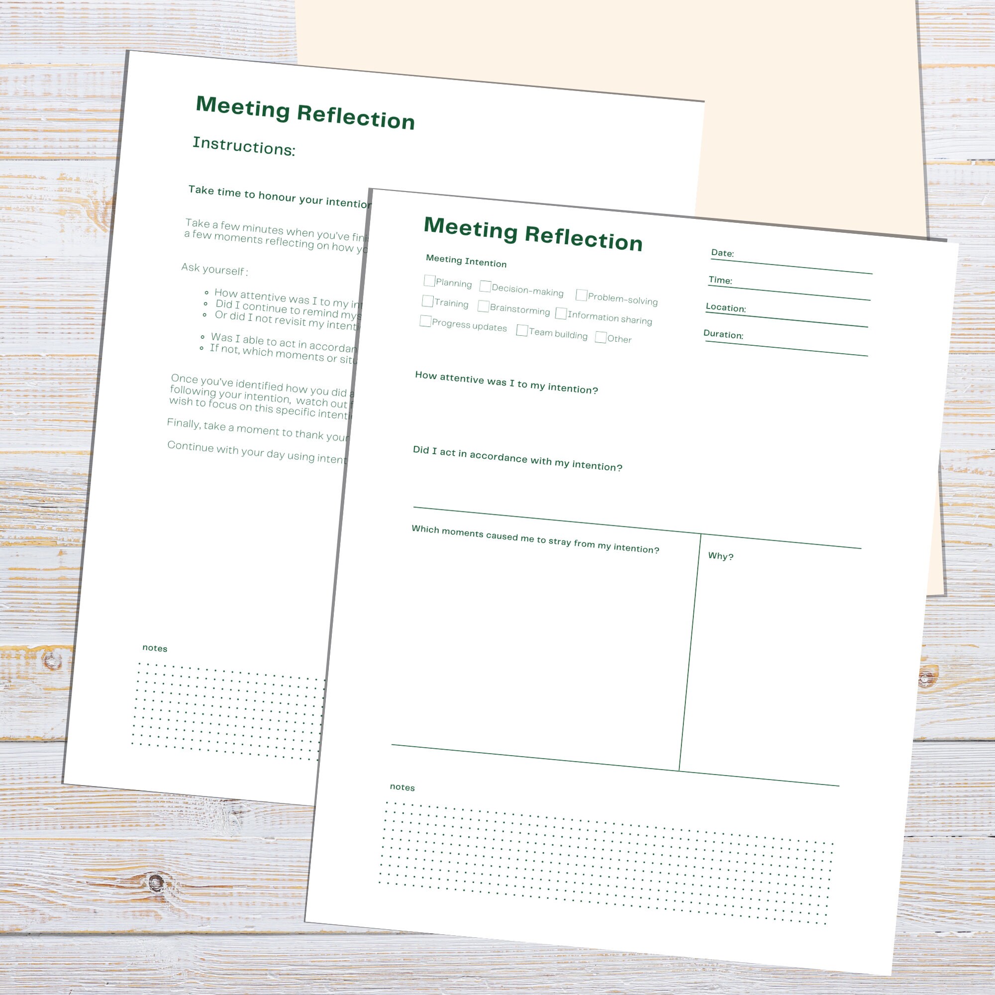 Mindful Leadership - Meeting Planning Documents ( Intention Setting ...