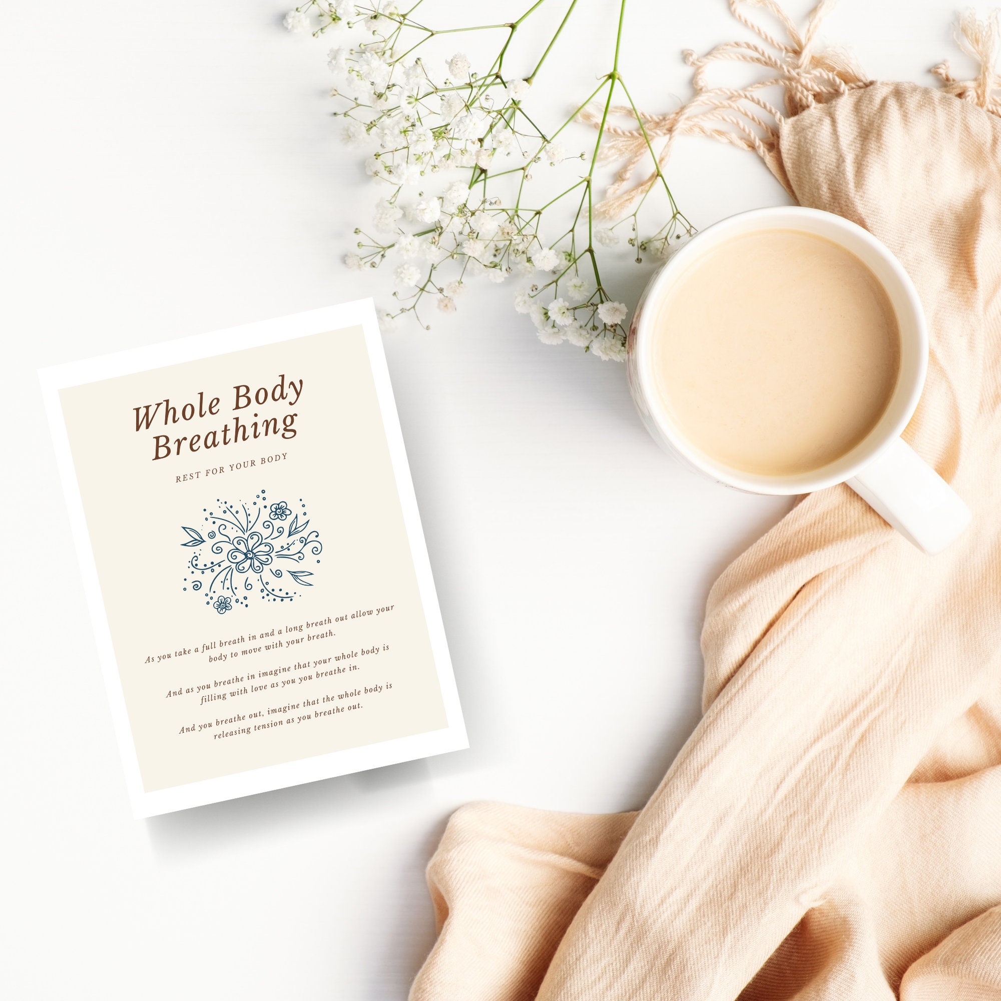 Mindful Breathing Exercise Whole Body Breathing - Etsy