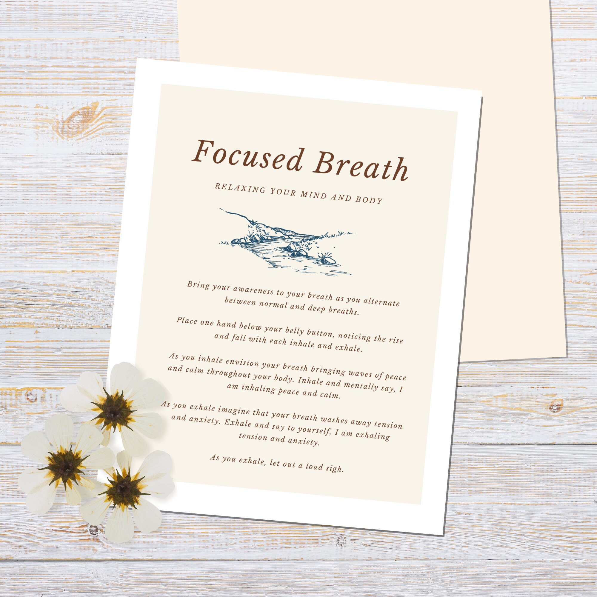Mindful Breathing Exercise - Focused Breathing - Etsy