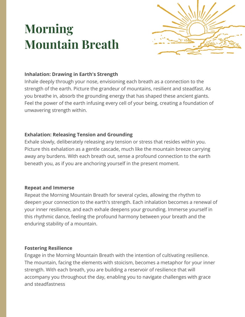 Powerful Breathing Exercise: Morning Mountain Breath | Guided Breathing ...