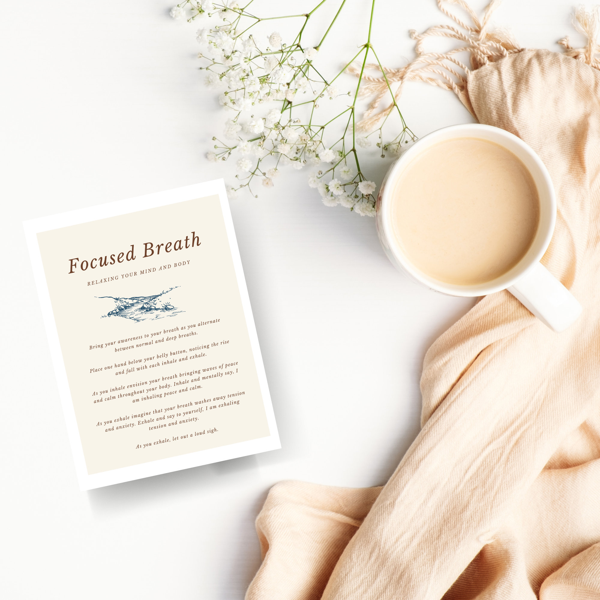 Mindful Breathing Exercise - Focused Breathing - Etsy